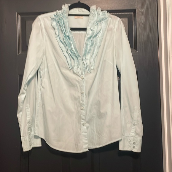 J. Crew | Tops | J Crew Ruffle Neck Blouse | Poshmark